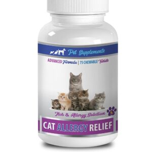 cat Anti Itch - CAT Allergy Relief Complex - Itch Relief Solution - Immune Support - VETS Recommended - quercetin for Cats, pet Allergy Support Chews, Itch and Allergy Relief for Cats 1 Bot 75 Tabs