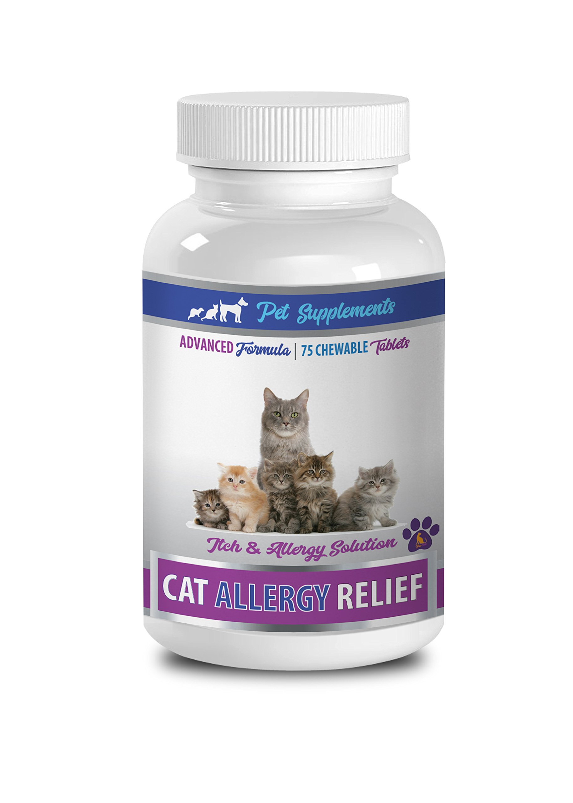 cat Anti Itch - CAT Allergy Relief Complex - Itch Relief Solution - Immune Support - VETS Recommended - quercetin for Cats, pet Allergy Support Chews, Itch and Allergy Relief for Cats 1 Bot 75 Tabs