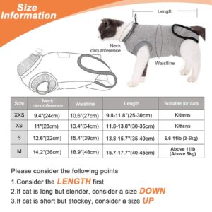 DogLemi Cat Surgery Recovery Suit Breathable Professional Cat Recovery Clothing for Surgical Abdominal Wounds After Surgery Wear Pajama Suit E-Collar Alternative Skin Diseases Protection (M)