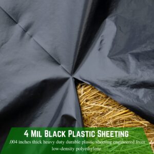 Farm Plastic Supply - Black Plastic Sheeting - 4 mil - (3' x 200') - Black Plastic Tarp, Polyethylene Vapor Barrier Plastic Sheeting, Black Painters Tarp, Roll of Heavy Duty Plastic