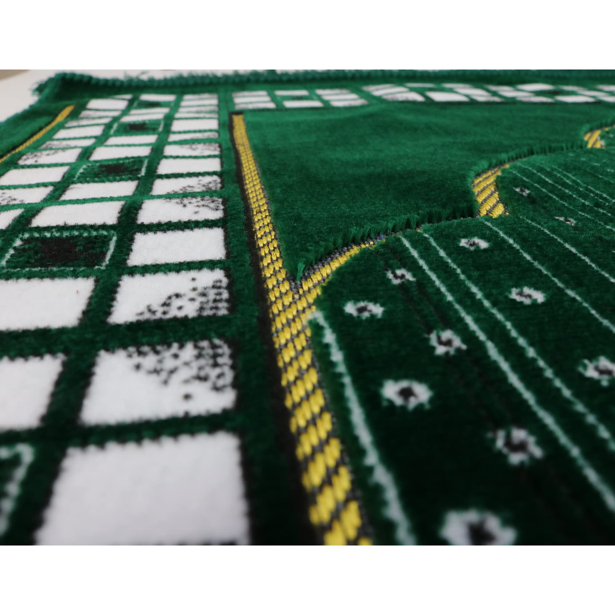 Modefa Turkish Islamic Prayer Rug - Thin & Lightweight Velvet Praying Carpet - Soft Muslim Praying Mat Janamaz - Ramadan or Eid Gift for Men & Women - with Car Hanger - Vined Arch (Green)