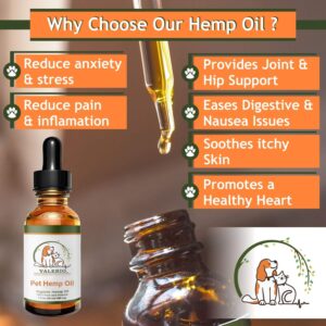 Valerio Pets Hemp Oil for Dogs and Cats - 1 Oz - Hemp Oil Drops with Omega Fatty Acids - Hip and Joint Support and Skin Health