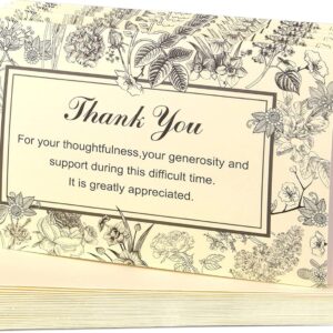 SUPREME IMPRESSION Funeral Thank you Cards with Envelopes - 24 Pack Sympathy Note Cardset - All Cards are Blank Inside For Photo or Personalized Message to Friends & Family