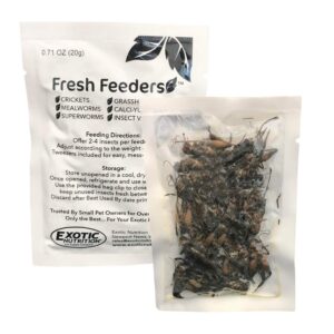 Fresh Feeders (Crickets) - All Natural High Protein Insect Treat - Single Serving Pouches - Chickens, Wild Birds, Hedgehogs, Bluebirds, Reptiles, Sugar Gliders, Opossums, Skunks, Lizards