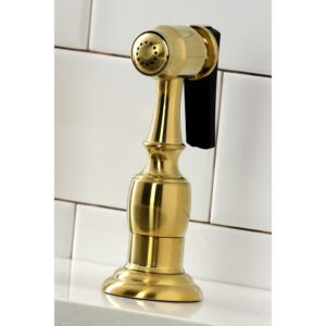 Kingston Brass KS1277AXBS Heritage 8-Inch Kitchen Faucet with Brass Sprayer, Brushed Brass