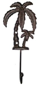 tall rustic cast iron palm tree hook