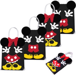 min micky minie mouse party supplies bags - paper treat candy gift bags for kids birthday party -12 piece