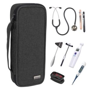 teamoy stethoscope case compatible with 3m littmann, adc, omron stethoscope, stethoscope carrying case travel bag for nurse accessories, black