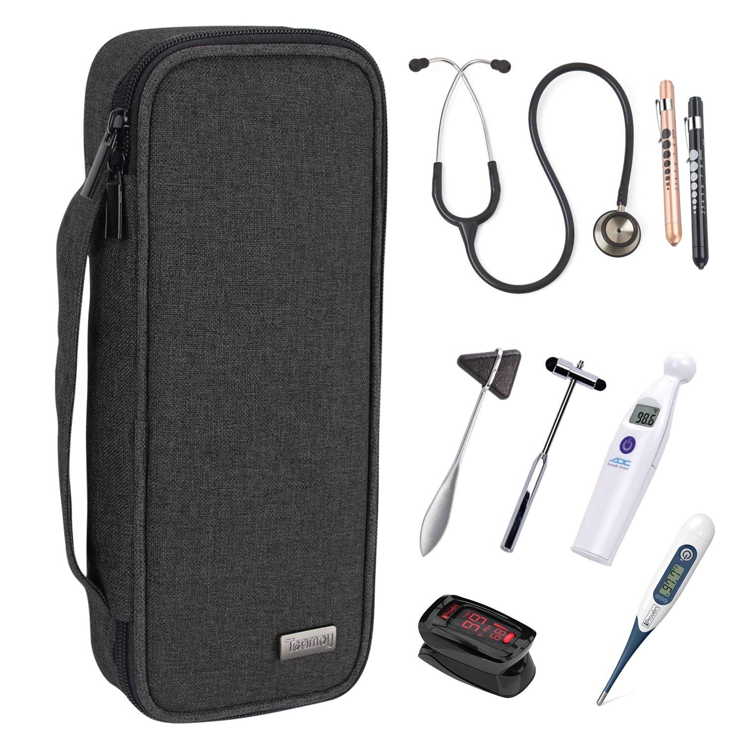 Teamoy Stethoscope Case Compatible with 3M Littmann, ADC, Omron Stethoscope, Stethoscope Carrying Case Travel Bag for Nurse Accessories, Black