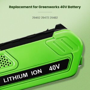 Amsbat 1 Pack 40 Volt 6.0Ah 29472 Replacement for Greenworks 40V Battery Compatible with Greenworks 40 Volt Battery 29462 29472 29482