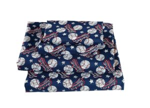 mk home queen sheet set for teens baseball dark blue red white new