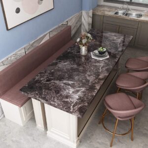 Livelynine Dark Marble Wallpaper for Counter Top Covers Peel and Stick Countertops for Kitchen Waterproof Marble Contact Paper for Countertops Counter Table Desk Covers Furniture Wrap 15.8"x78.8"