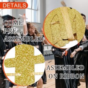 Mastered It 2024 Banner, Graduation Sign, Class of 2024 Congrats Grad Party Decorations Congratulations Assembled Photo Backdrop Supplies (Gold Glitter)