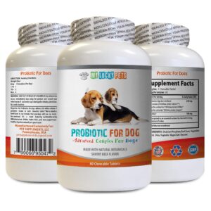 MY LUCKY PETS LLC Dog probiotic Powder - Dog PROBIOTICS - Bad Breath and Passing Gas Solution - Oral Health - lactobacillus acidophilus Dogs - 1 Bottle (60 Treats)