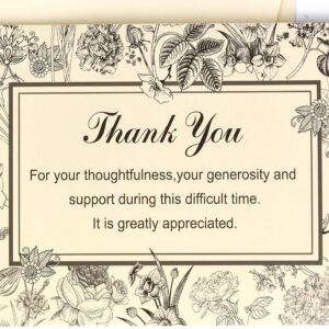 SUPREME IMPRESSION Funeral Thank you Cards with Envelopes - 24 Pack Sympathy Note Cardset - All Cards are Blank Inside For Photo or Personalized Message to Friends & Family