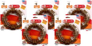 nylabone 5 pack of power chew textured ring dog toys, souper, flavor medley, for extreme chewers up to 50 pounds