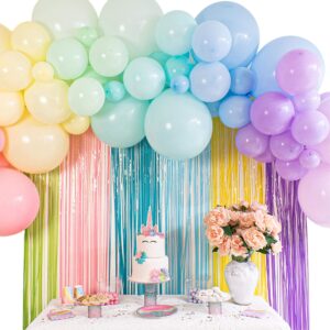 pastel balloon garland kit - macaron balloon arch kit for parties - small and large balloons gold confetti mint pink balloons - balloon column