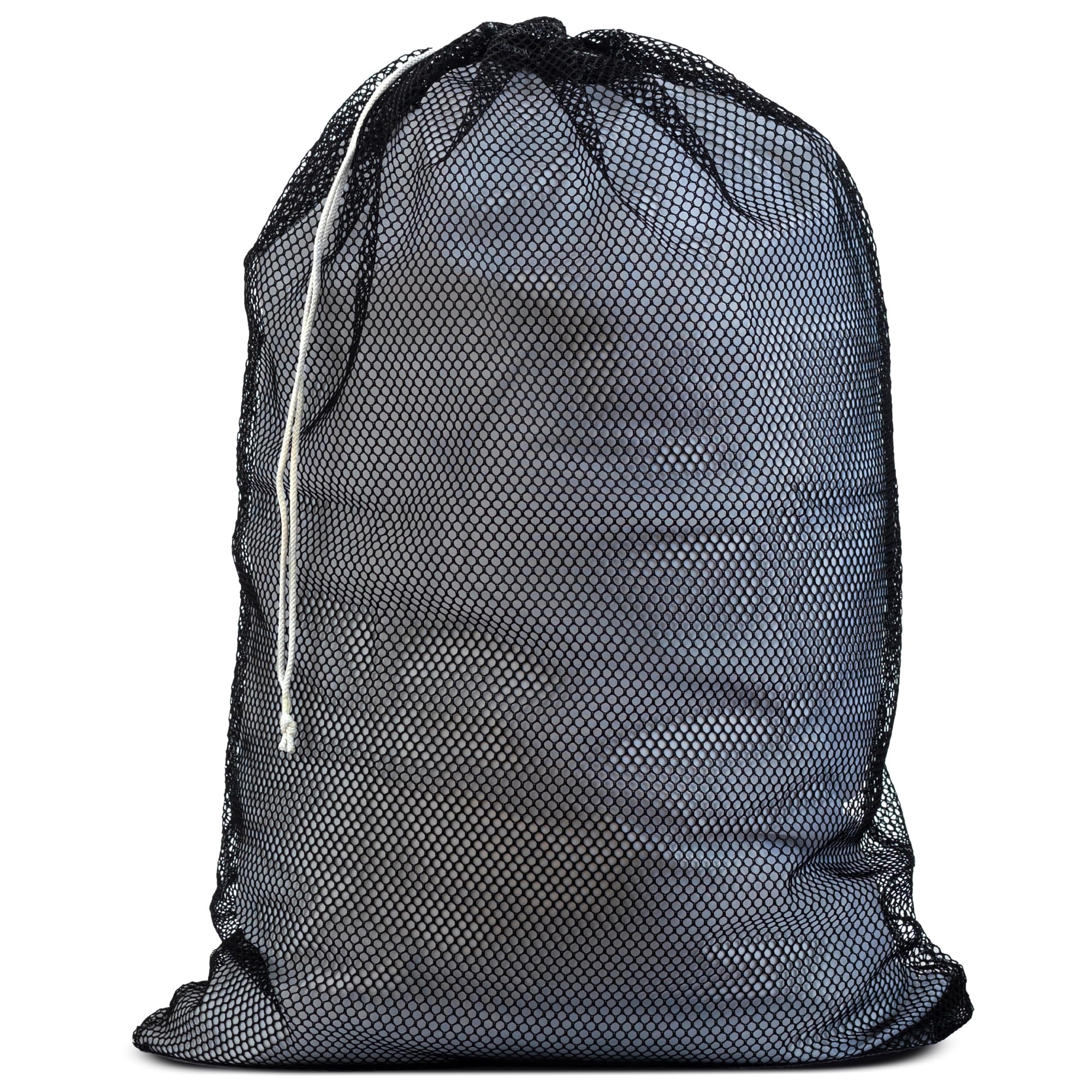 Mesh Laundry Bag - Large 24" x 36" - Durable, Machine Washable with Secure Drawstring Closure - Perfect for College Dorms, Laundromats, Apartments (Black)