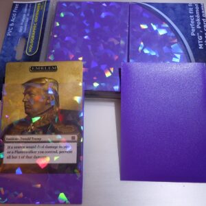 N E W Holographic Professional 100 Purple Matte Card Deck Protector Sleeves Precise Fit for MTG and More!