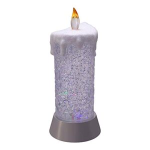 kurt s. adler kurt adler 9.25-inch battery-operated color changing snowing candles,plastic and iron, multi