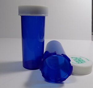 plastic prescription vials/bottles 6 pack w/caps giant 40 dram size-cobalt blue