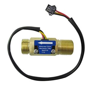 digiten g1/2" male thread brass water flow sensor, hall effect sensor flow meter flowmeter counter 1-25l/min