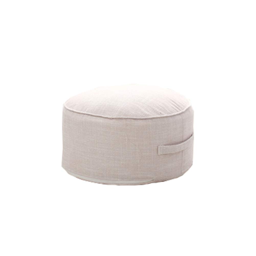 JINGXIN Cotton & Linen Floor Seating Pad Round Futon Stool Case Washable - Diameter 15 inch,Beige