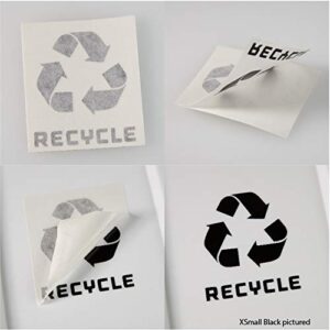 Recycle and Trash Stickers Modern Logo (1 ea) Symbol to Organize Trash cans or Garbage containers and Walls - Vinyl Decal Sticker (XSmall -Reversed - Silver Metallic)