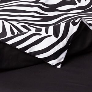 Blue Ridge Home Fashions Zebra Reversible 3 Piece Duvet Cover Set with Zebra Pillow Shams Brushed Microfiber-Soft Touch-Easy Care-Button Closure