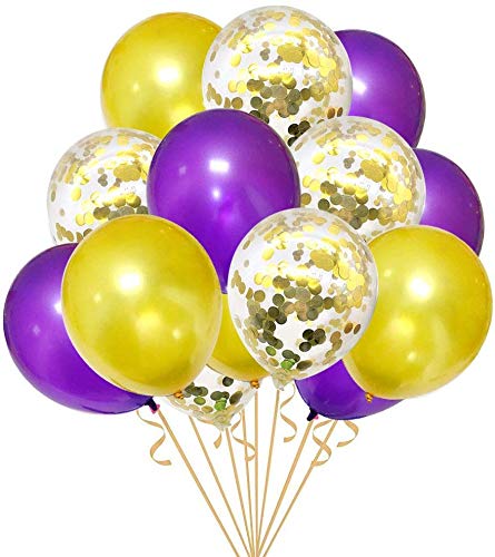 30PCS Purple and Gold Confetti Balloons Party Decorations for Birthday Retirement Bridal Shower Congrats Graduation Supplies Wedding Anniversary Suplies…