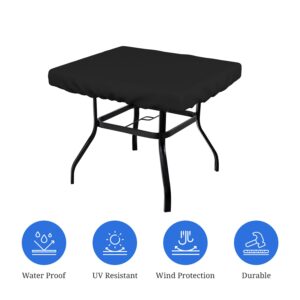 Covers & All Square Table Top Cover, 12 Oz Waterproof UV & Weather Resistant Patio Table Cover, Outdoor Table Cover for Patio Outdoor Furniture & Coffee Table (42" L x 42" W x 6" H, Black)