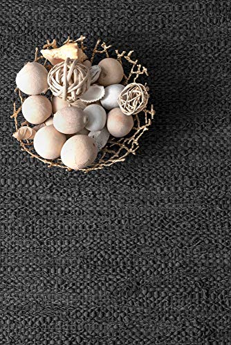 nuLOOM Hand Braided Jute Leather Kelli Area Rug, 8x10, Grey