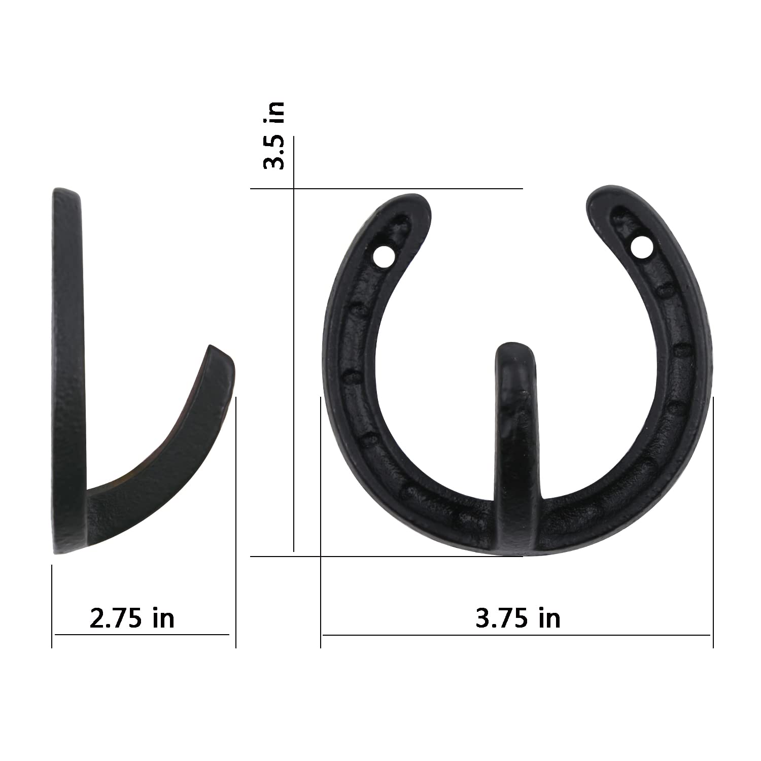 Coat Hook Hat Horse Hook Vintage Wrought Iron Wall Mounted Screws Included Wall Hook (Horseshoe)