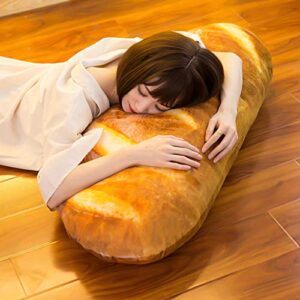 Levenkeness 3D Simulation Bread Plush Pillow,Soft Butter Toast Bread Food Pillow Lumbar Back Cushion Stuffed Toy for Home Decor 39.3"