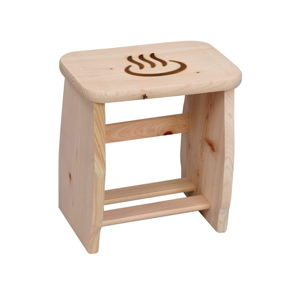 IPPINKA Natural Japanese Hinoki Onsen Spa Stool, Medium Style