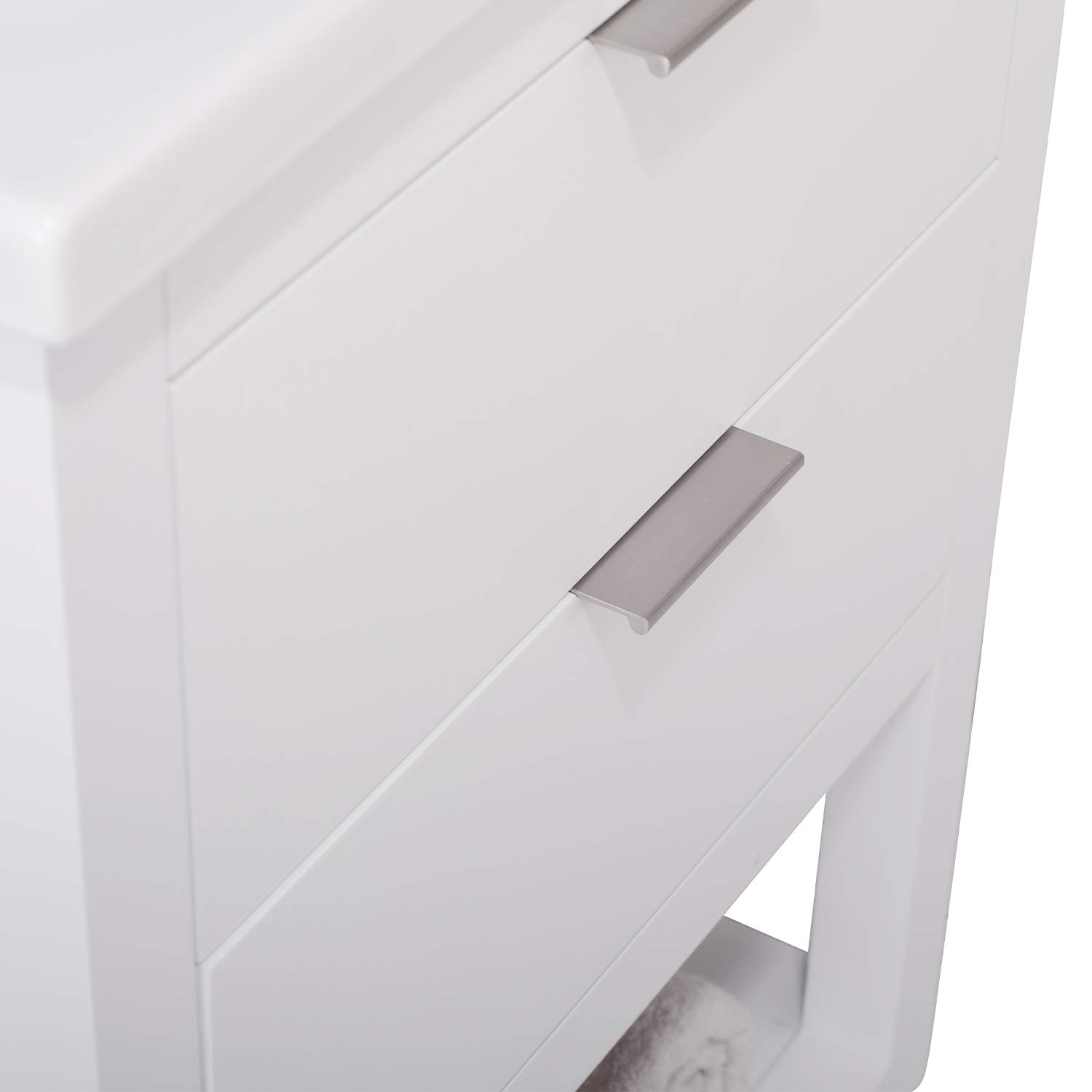 LUCA Kitchen & Bath LC24GWP Sydney 24" Bathroom Vanity Set in White with Integrated Porcelain Top