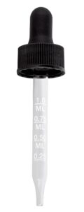 juvitus dropper closure top for 2 oz / 60 ml (20-400 neck size) 12 pack (graduated measurement marked)