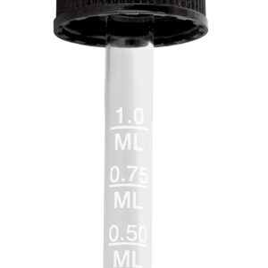 JUVITUS Dropper Closure Top for 2 oz / 60 ml (20-400 Neck Size) 12 Pack (Graduated Measurement Marked)