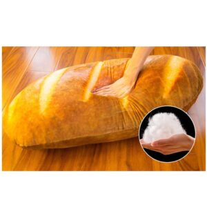 Levenkeness 3D Simulation Bread Plush Pillow,Soft Butter Toast Bread Food Pillow Lumbar Back Cushion Stuffed Toy for Home Decor 39.3"