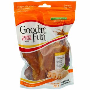 healthy hide good 'n' fun triple-flavor wings - beef, pork & chicken 4 oz - pack of 33