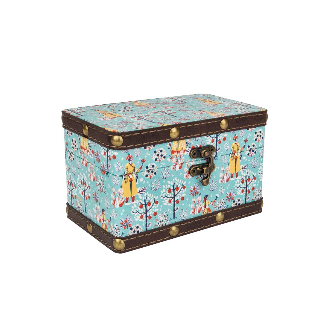 Chumbak Garden Gala Storage Box - Teal (Rectangular, engineeredwood)