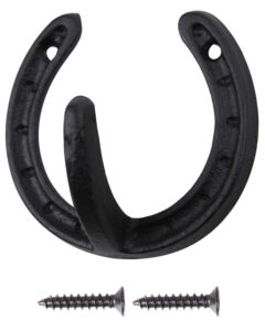 coat hook hat horse hook vintage wrought iron wall mounted screws included wall hook (horseshoe)