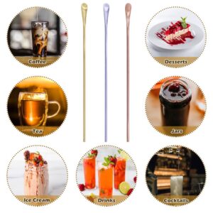 Coffee Spoons, 304 Stainless Steel Long Coffee Stir Sticks, 3 pcs Cocktail Spoons, 10 inch Beverage/Drink Stirring Spoons, Tea Spoon with Long Handle Stir Spoon