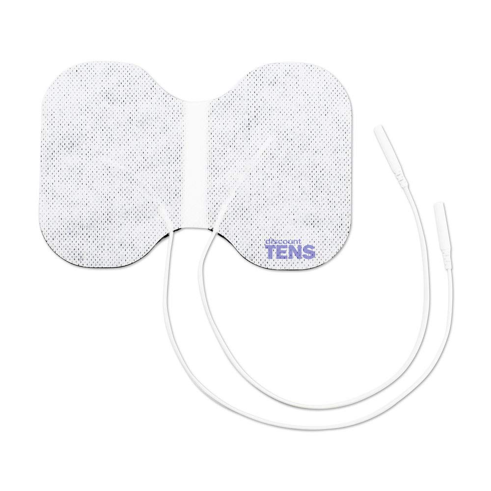 TENS Electrodes, 2 Premium Quality 4 inch x 6 inch Hourglass Self Adhesive Electrodes for TENS Units, Wired Butterfly TENS Unit Electrodes, Discount TENS Brand