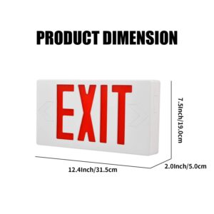 AKT LIGHTING Emergency Exit Sign, Double Face Commercial LED Emergency Exit Lighting with Back-Up Battery Exit Light Combo for Hallways UL Certificated(Red, 6 Pack)