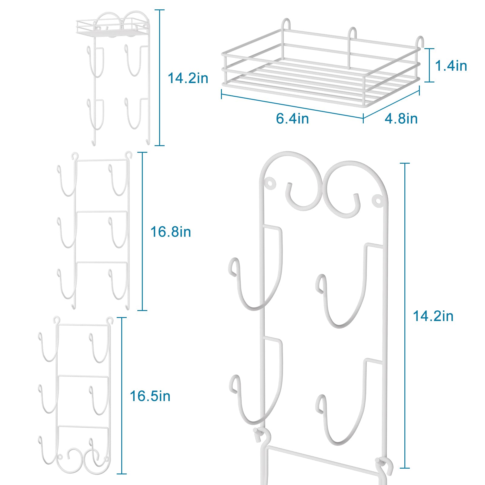 Wall Mount Metal Wire Towel Storage Shelf Organizer Rack Holder with 9 Compartments, Shelves for Bathroom Towels Towel Rack Holder Wall Mount Towel Holder Towel Rack Towel Rack Organizer White