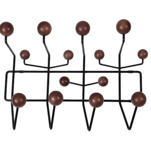 Classic Mid Century Hang it All Coat Rack, Modern Wall Mounted Coat Hooks with Painted Solid Wooden Balls(Multi Colors Available) (Dark Walnut)