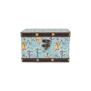 Chumbak Garden Gala Storage Box - Teal (Rectangular, engineeredwood)