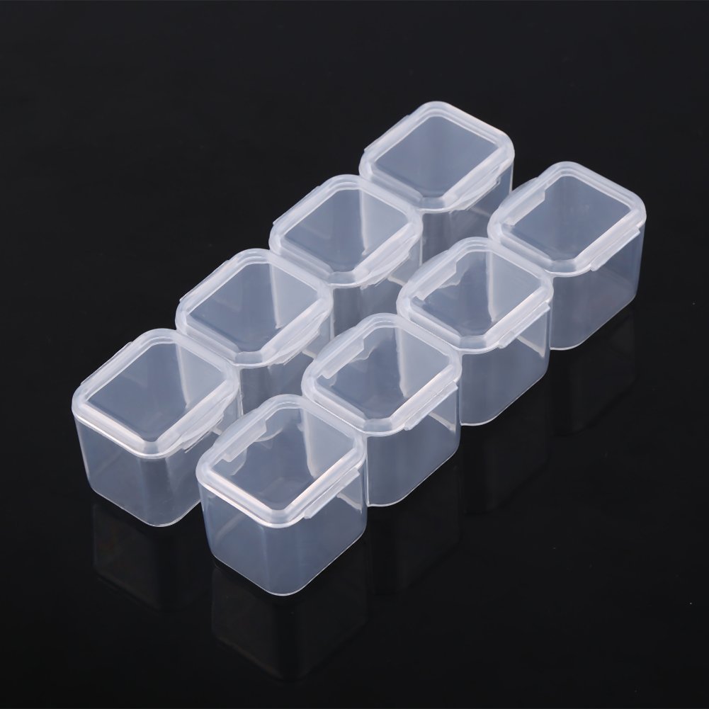 28 Grids Storage Box, Diamond Painting Boxes, Clear Plastic Jewelry Box Organizer with Adjustable Dividers, Weekly Pill Organizer Travel 7 Days Pill Box 28 Compartments 4 Times a Day