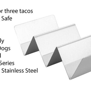 6 Pack Restaurant Taco Holders - Taco Holders -With Free Recipe Ideas - Taco Stand - Taco Rack - Stainless Steel Taco Holder (6 Pack with handles)